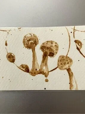 Artettina | Art | Aceo Mushrooms Ladybugs Original Coffee Painting Atc ...
